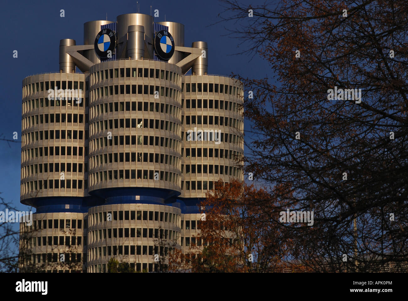 D BAVARIA Headquaters of BMW at Munich, Tower four-cylinder ...