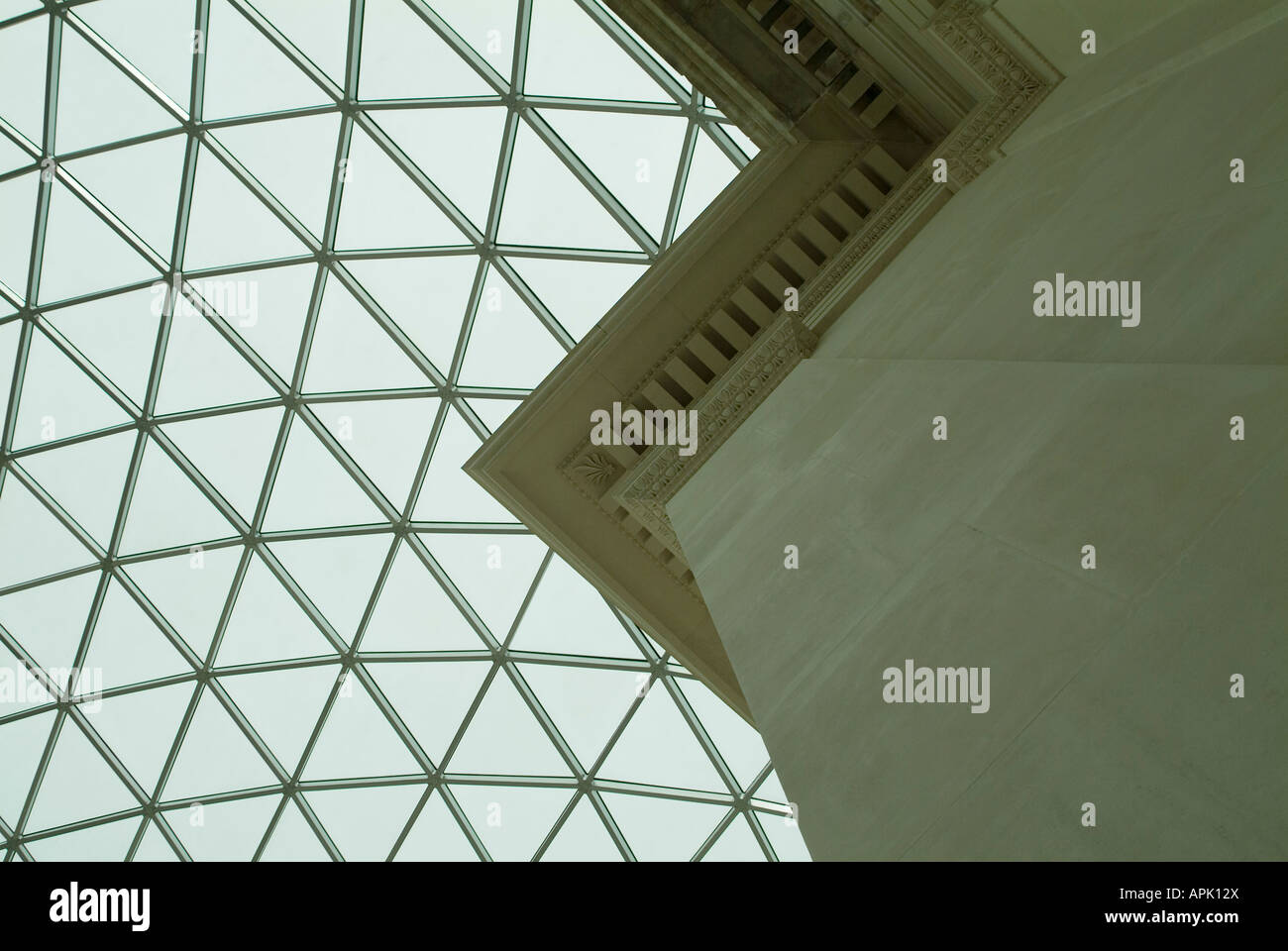 An abstract view of the glass roof of the British museum Stock Photo ...