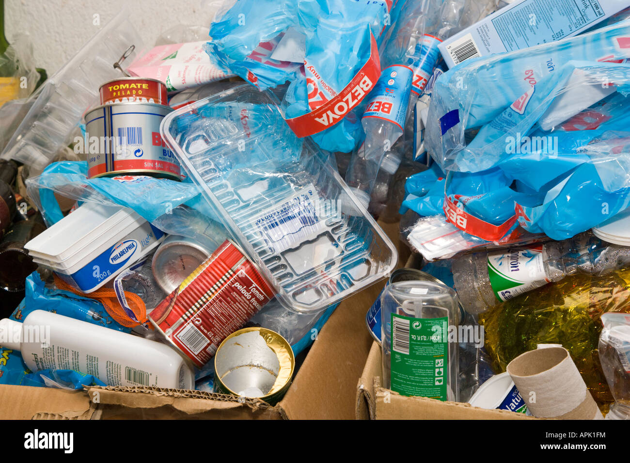 Household waste for recycling Stock Photo - Alamy