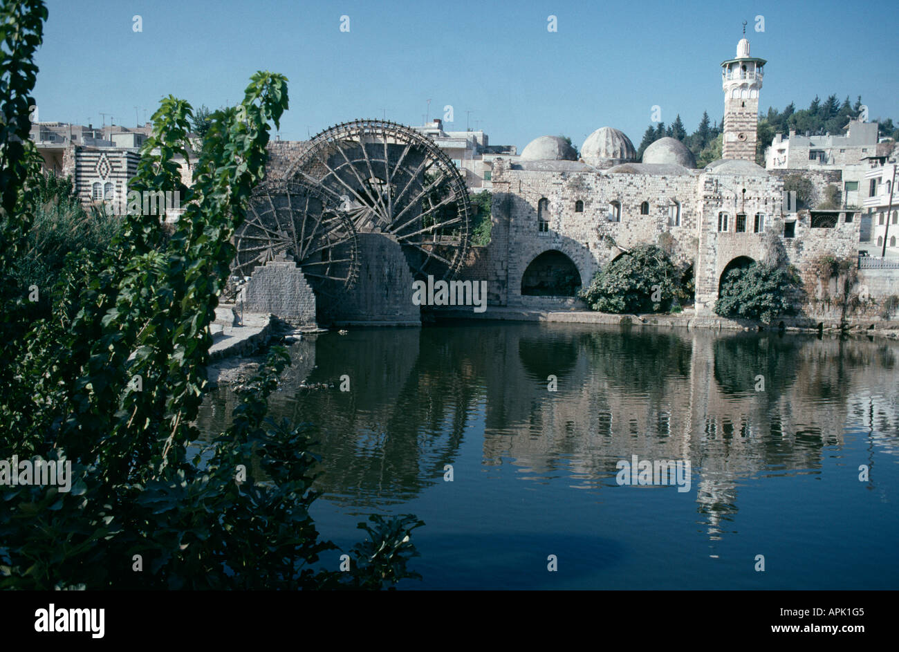 Norias (water-wheels) in the town of Hama, Syria Stock Photo - Alamy
