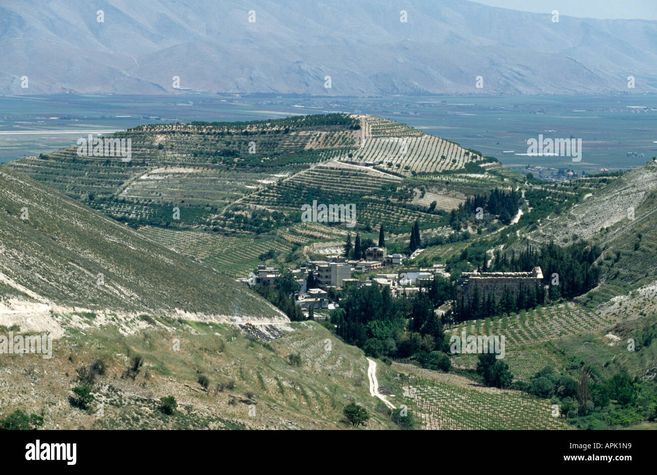 The Bekaa Valley, viewed from the road above the Temple of Hadarames ...