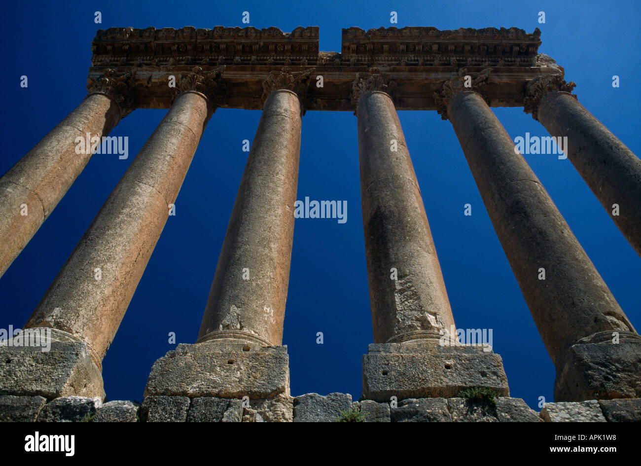 The Temple of Jupiter, Baalbek, Lebanon. The temple has the largest ...
