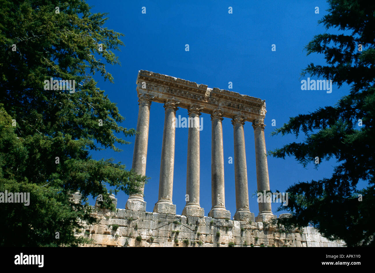 The Temple of Jupiter, Baalbek, Lebanon. The temple has the largest ...