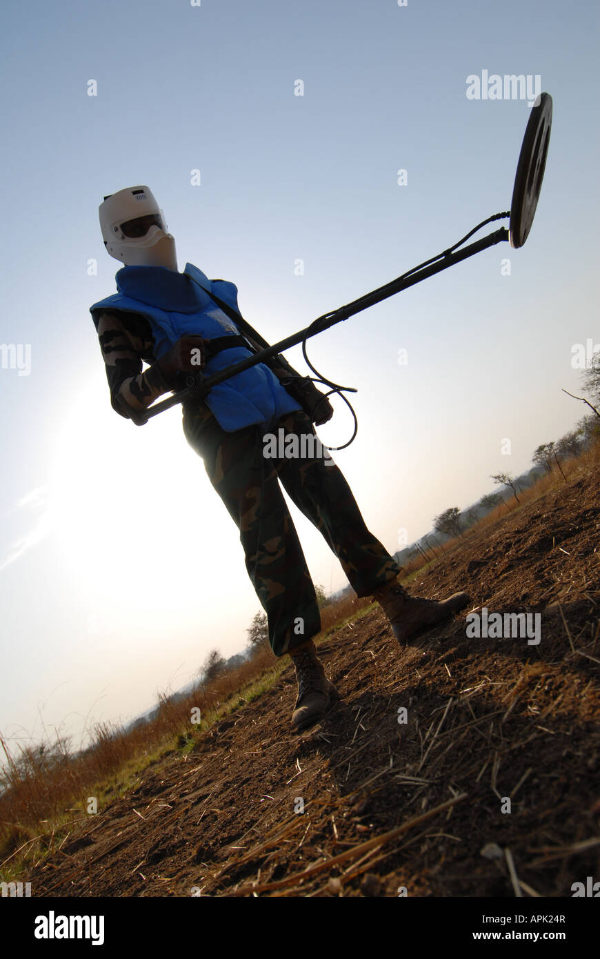 Silhouette of a de-miner in Sudan Stock Photo - Alamy