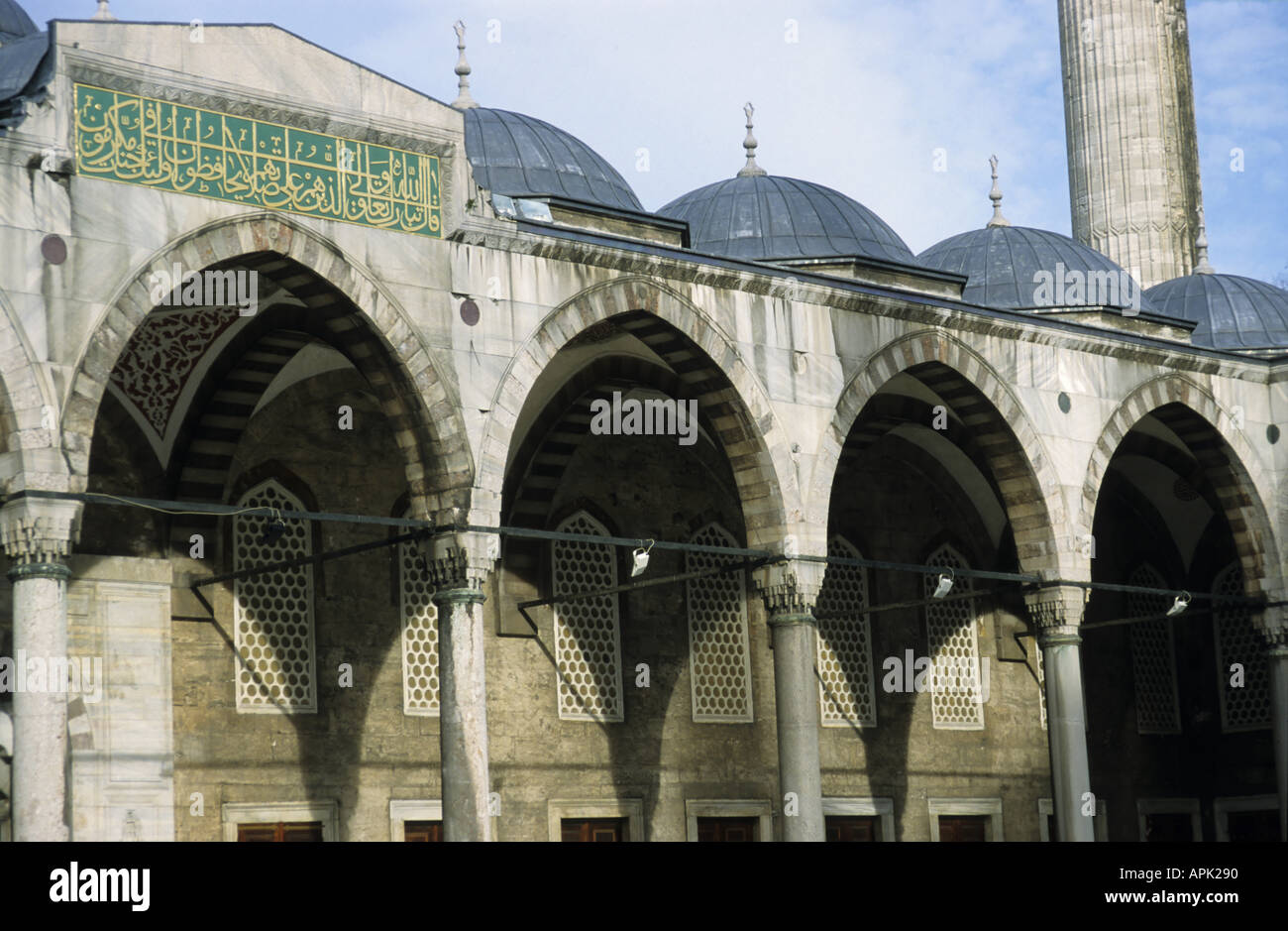 Turkey Istanbul The Blue Mosque Arcades And Domes Inside The Courtyard ...
