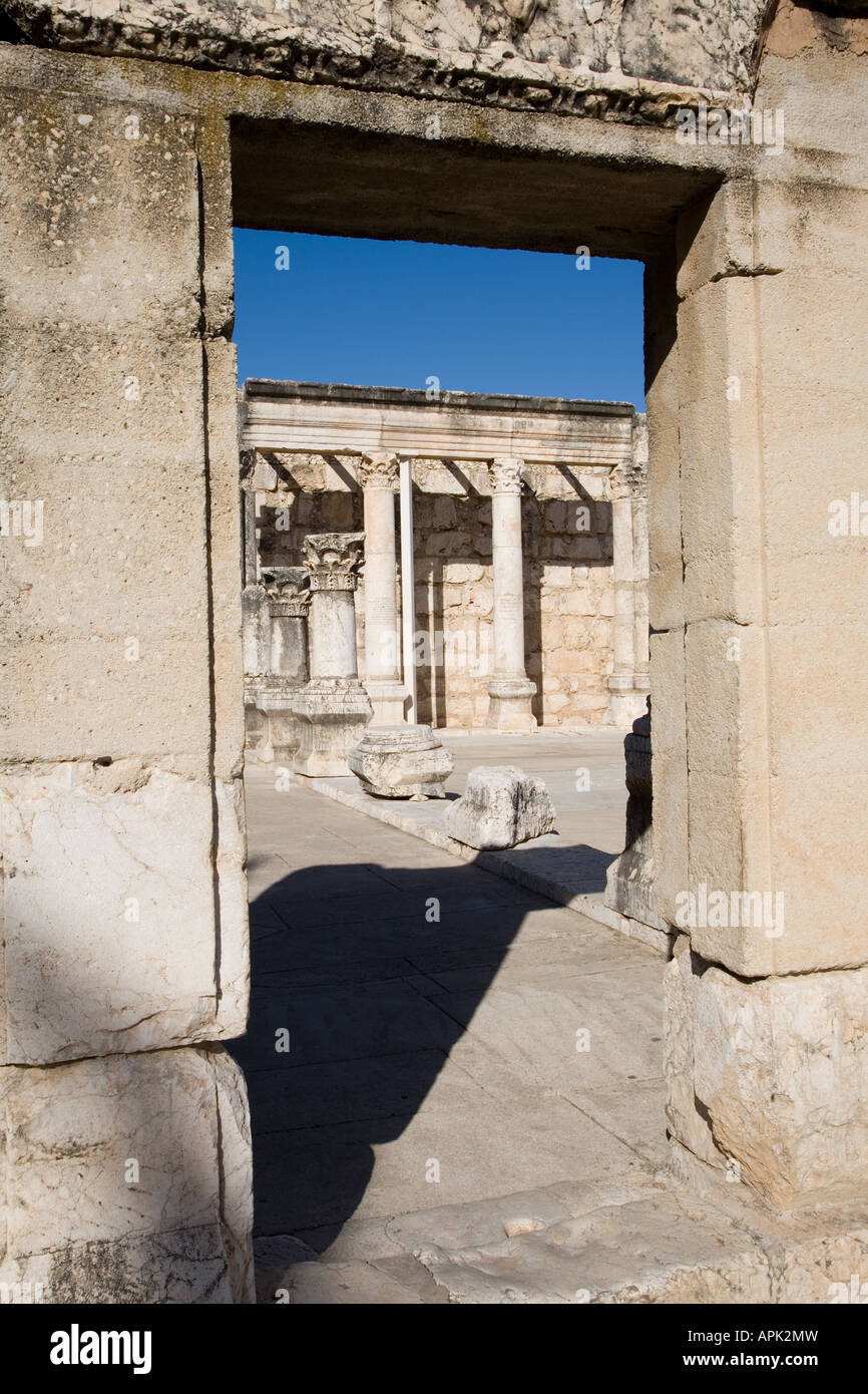 Stock Photo of The White Synagogue at Capernaum Stock Photo - Alamy