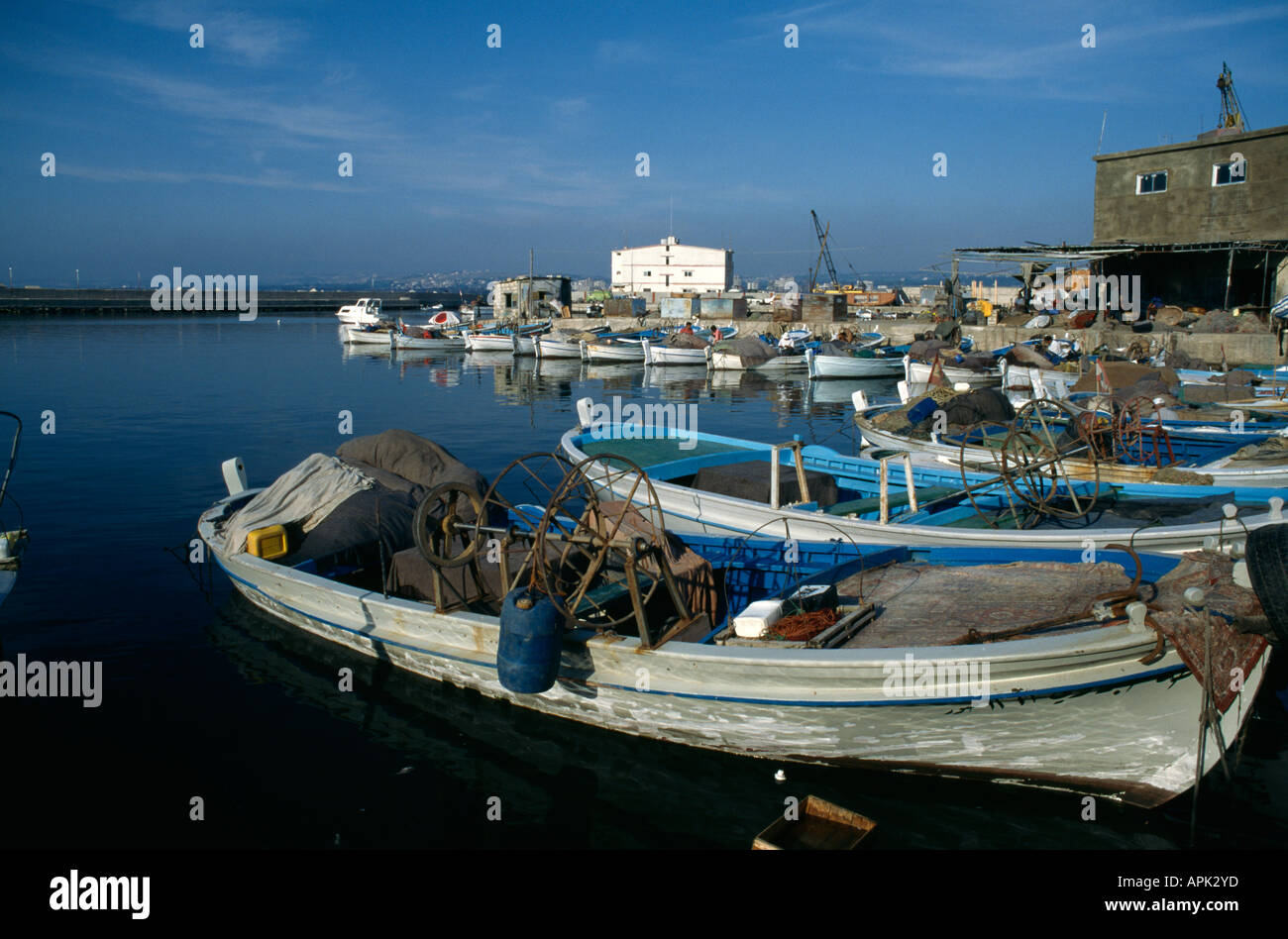 Fishing boats at the Egyptian harbour, Tyre, Lebanon Stock Photo - Alamy