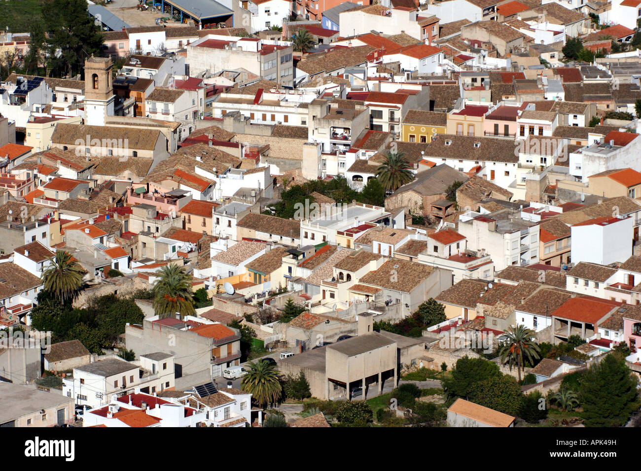 Elevated view of the Spainish village of Orba Stock Photo - Alamy