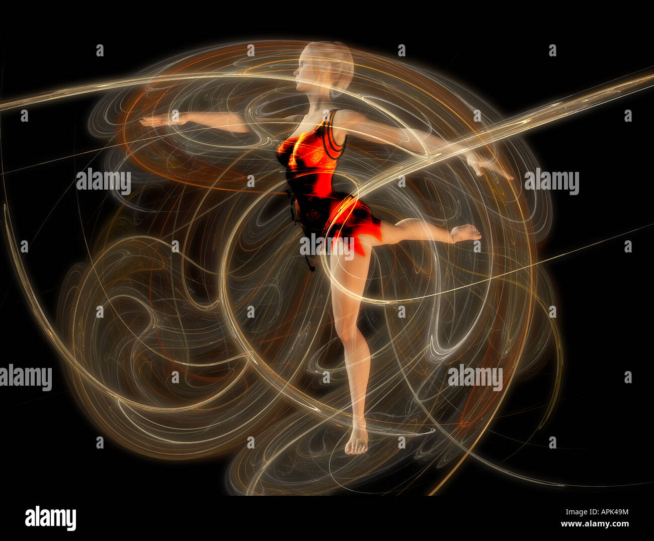 Ballet dancer with fractal swirls Stock Photo - Alamy