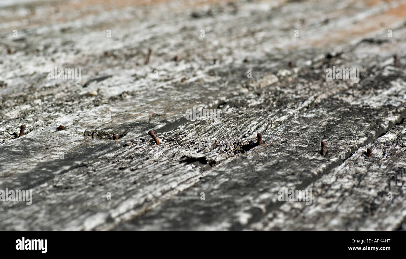 old rotting planks or floorboards with rusty nails Stock Photo - Alamy