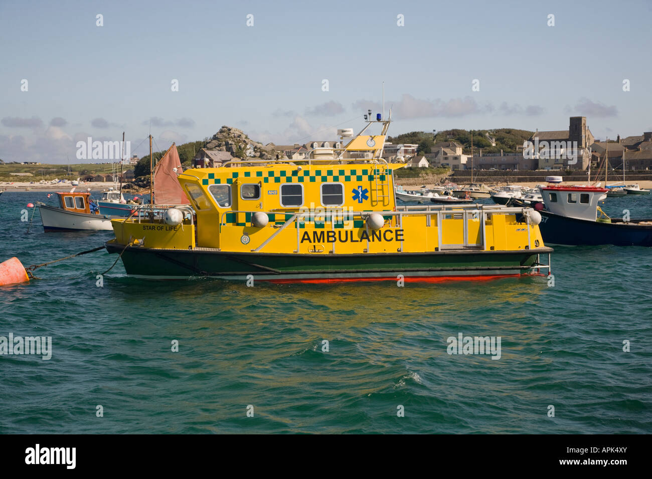 Sea ambulance in the harbour St. Mary's Isles of Scilly Stock Photo - Alamy