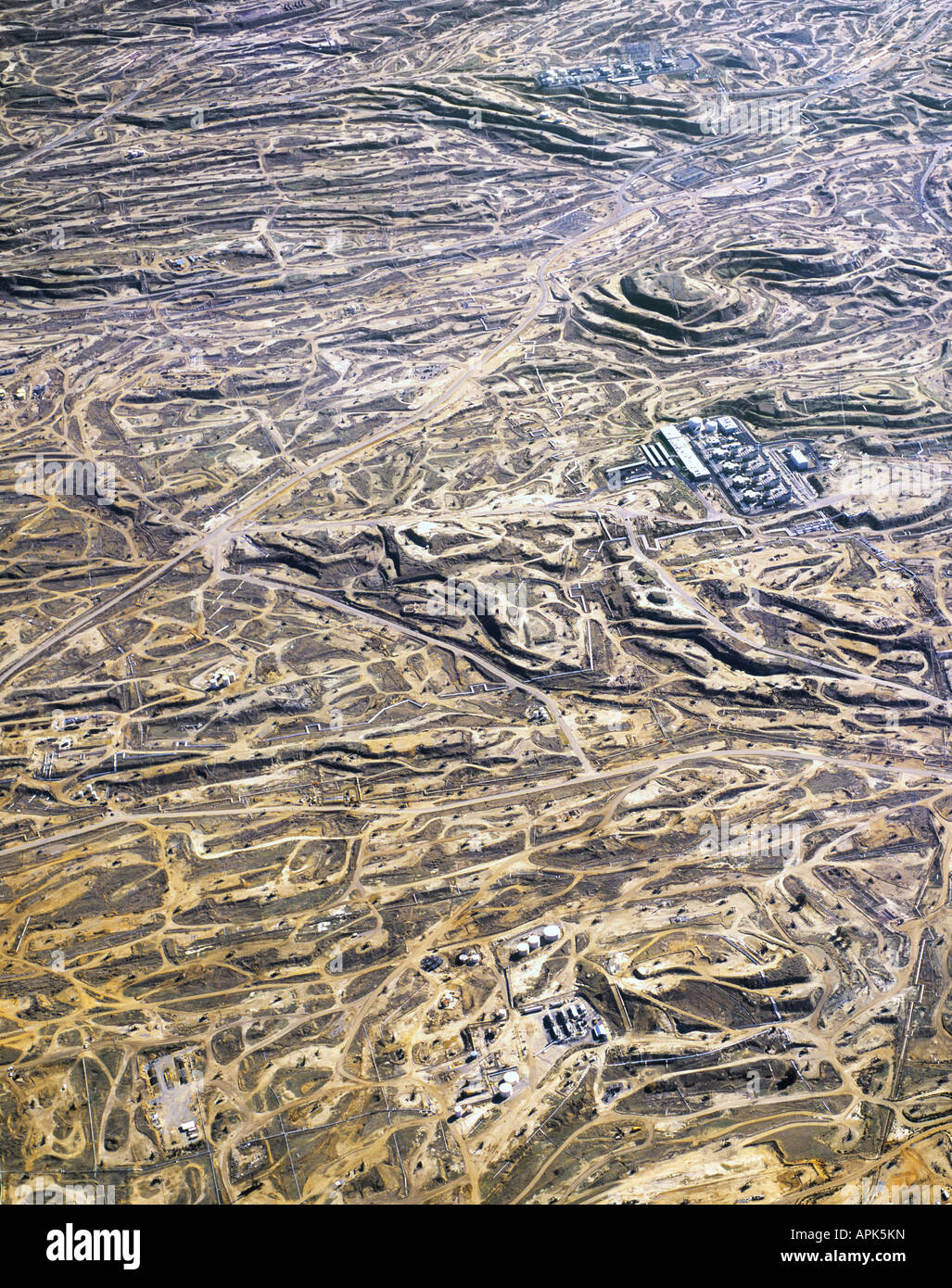 aerial Kern River Bakersfield oil field from above petroleum Stock ...