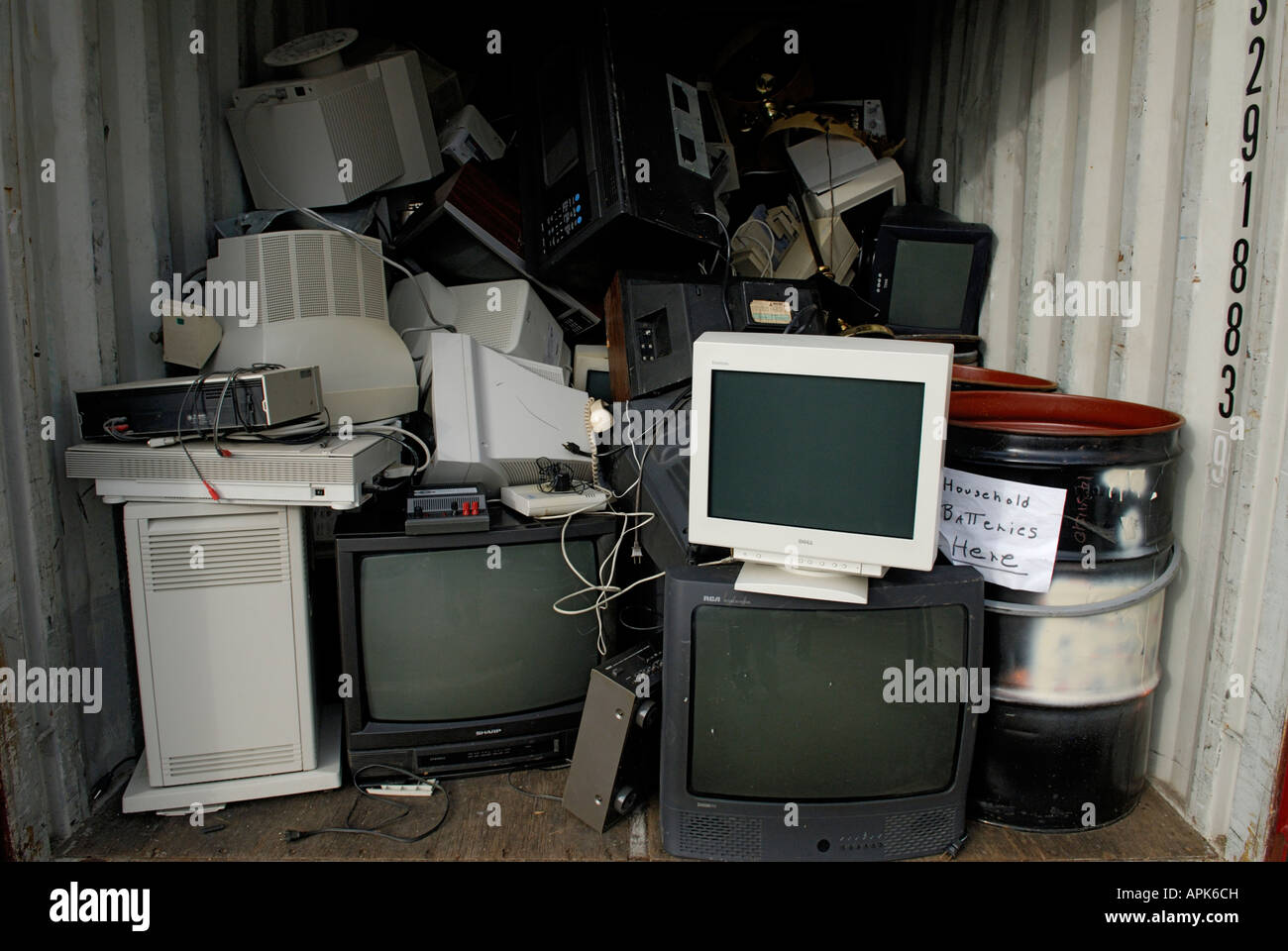 An electronics e waste recycling collection area The collection is part ...