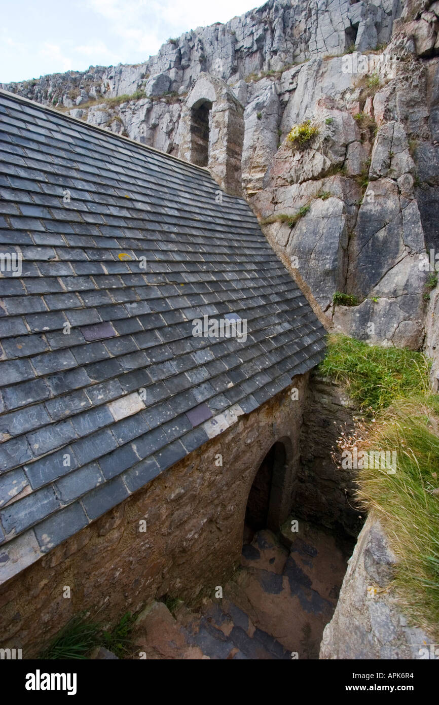 St Govan s Chapel an ancient church at St Govan s Head in Pembrokeshire ...