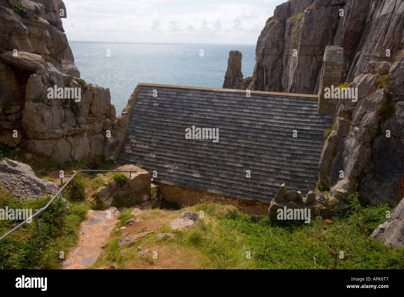St Govan s Chapel an ancient church at St Govan s Head in Pembrokeshire ...