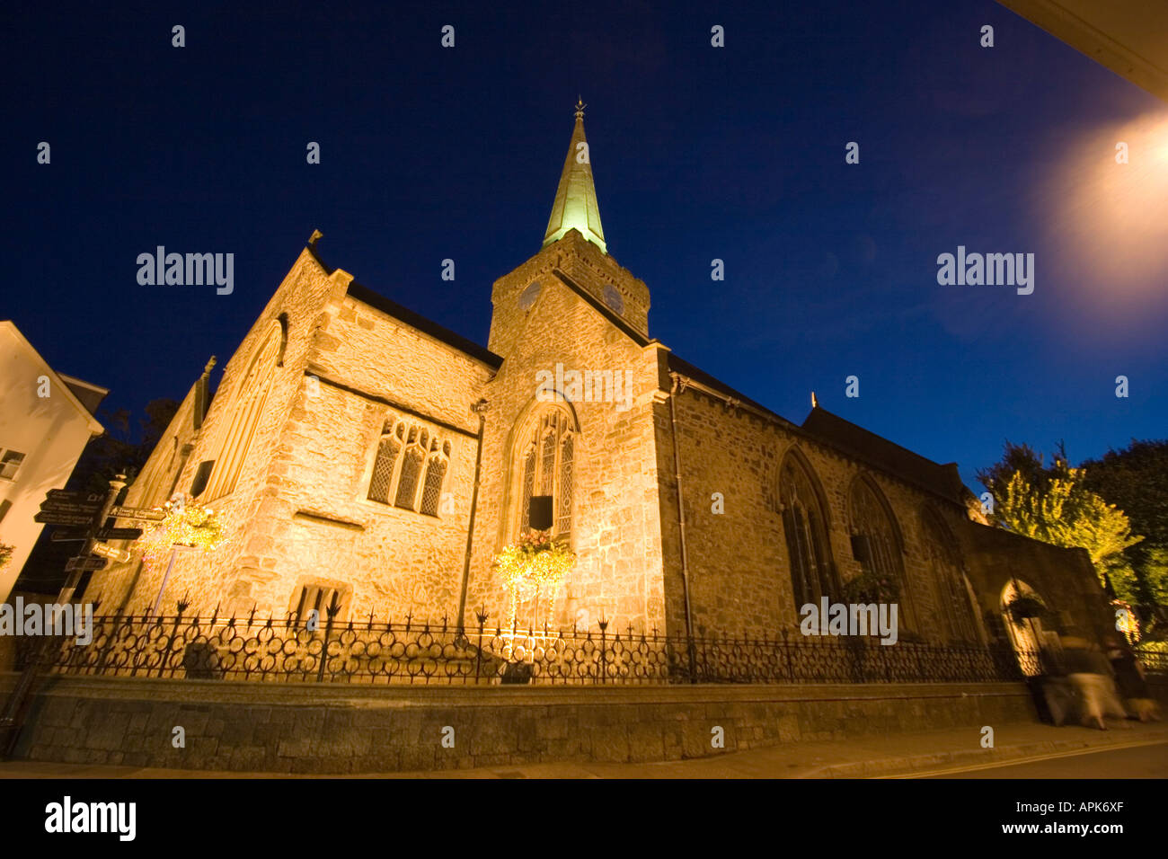 Tenby church at night Stock Photo - Alamy