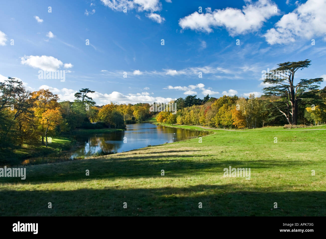 View of The Lake in Painshill Park Cobham Surrey England UK Stock Photo ...