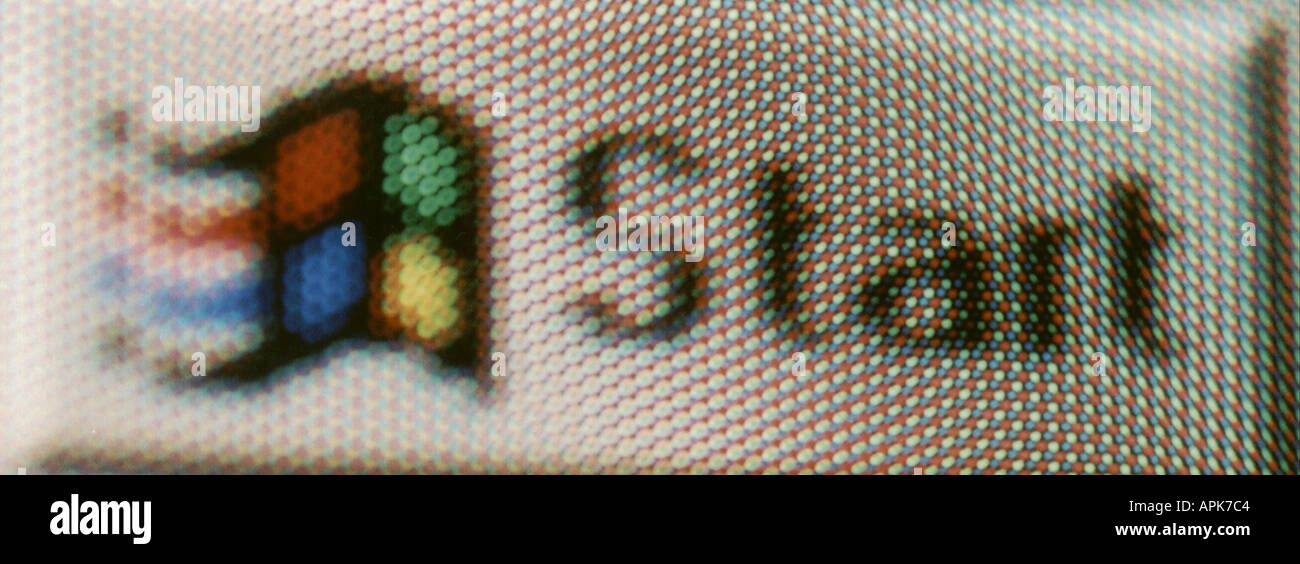 Start icon on computer screen Stock Photo - Alamy