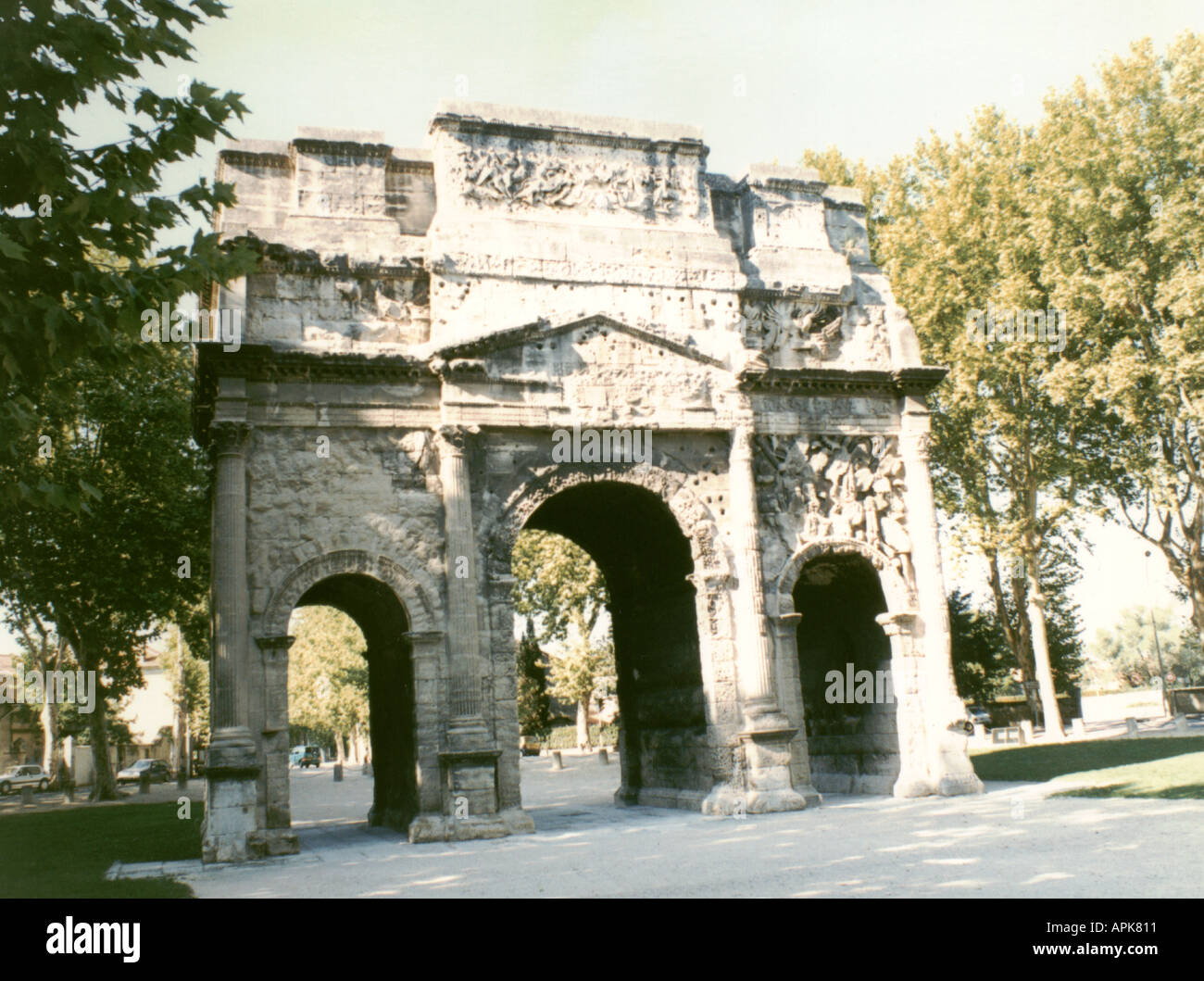 Roman gateway arc at Orange Provence Arc de Triomphe France Stock Photo ...