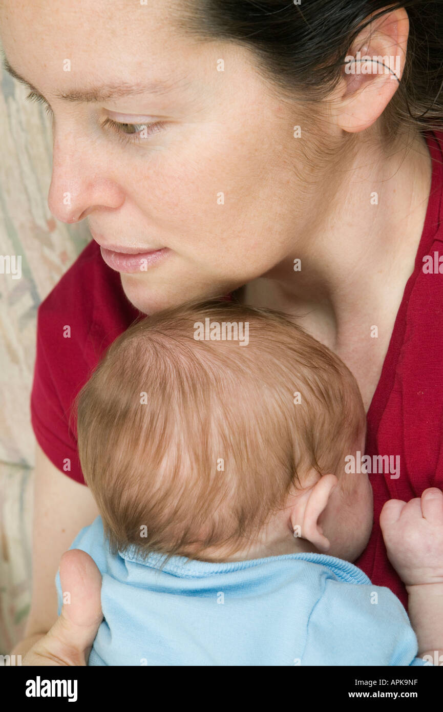 One Month Old Baby Boy With Mom Stock Photo - Alamy