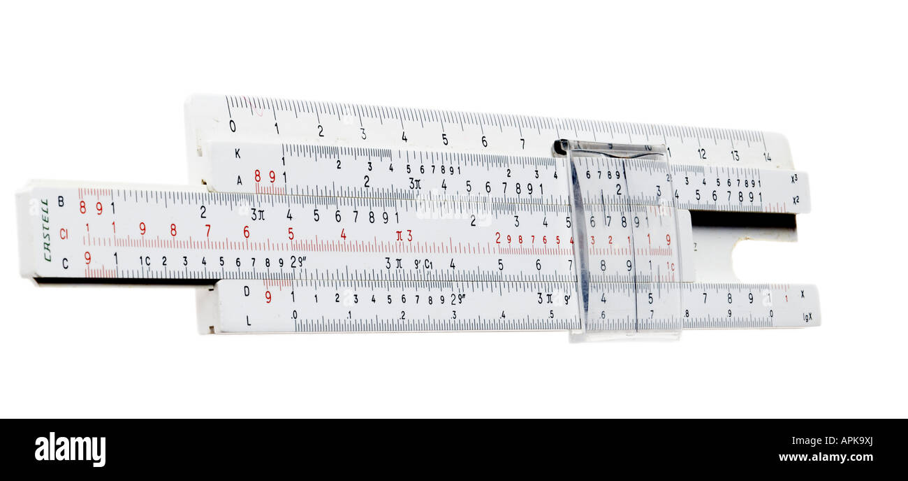 Vintage slide rule Stock Photo - Alamy