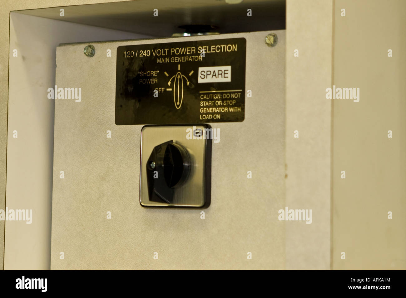 Voltage power selector switch main generator Stock Photo - Alamy