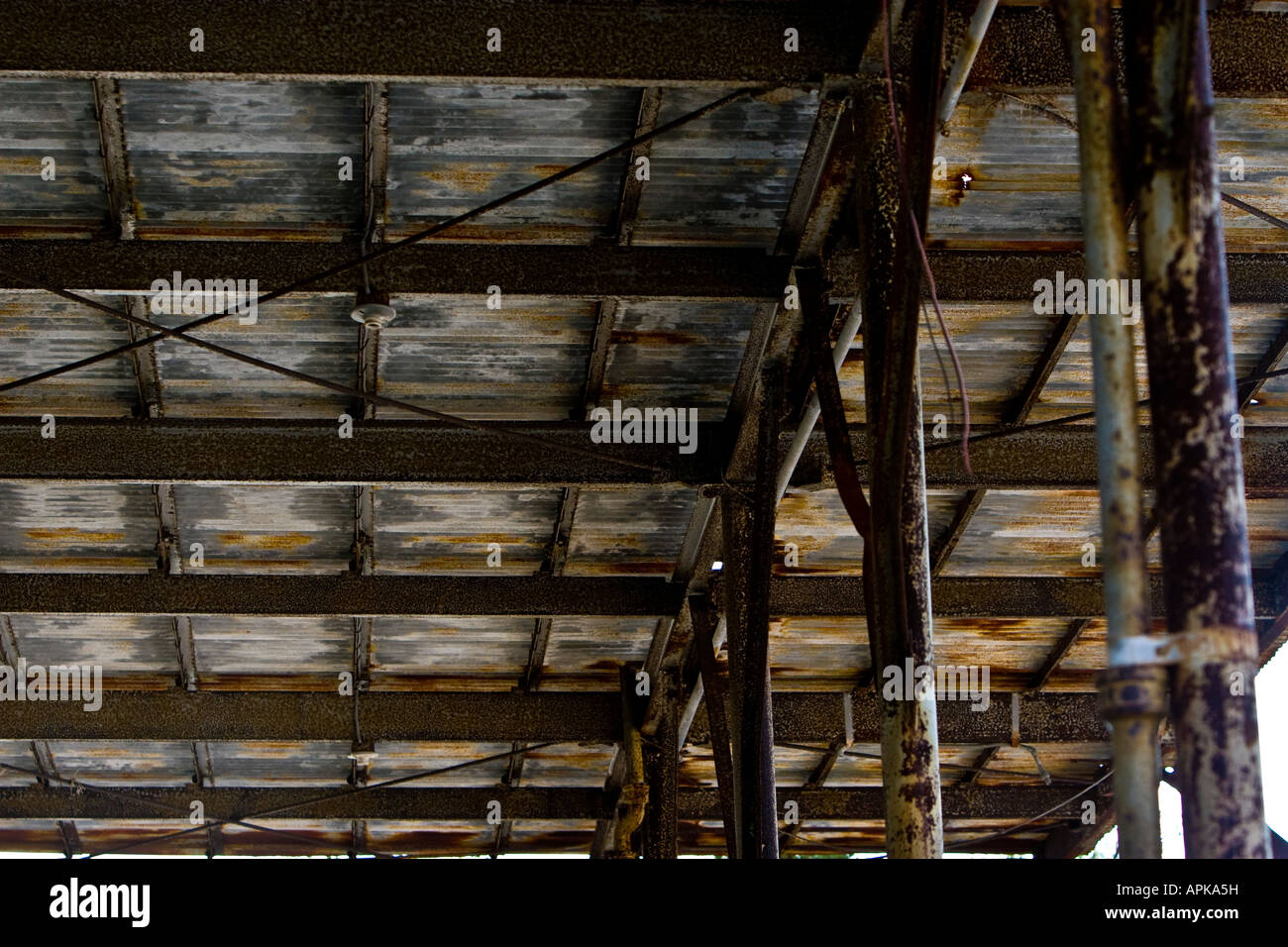 Corrugated Steel Roof from the Underside Stock Photo - Alamy