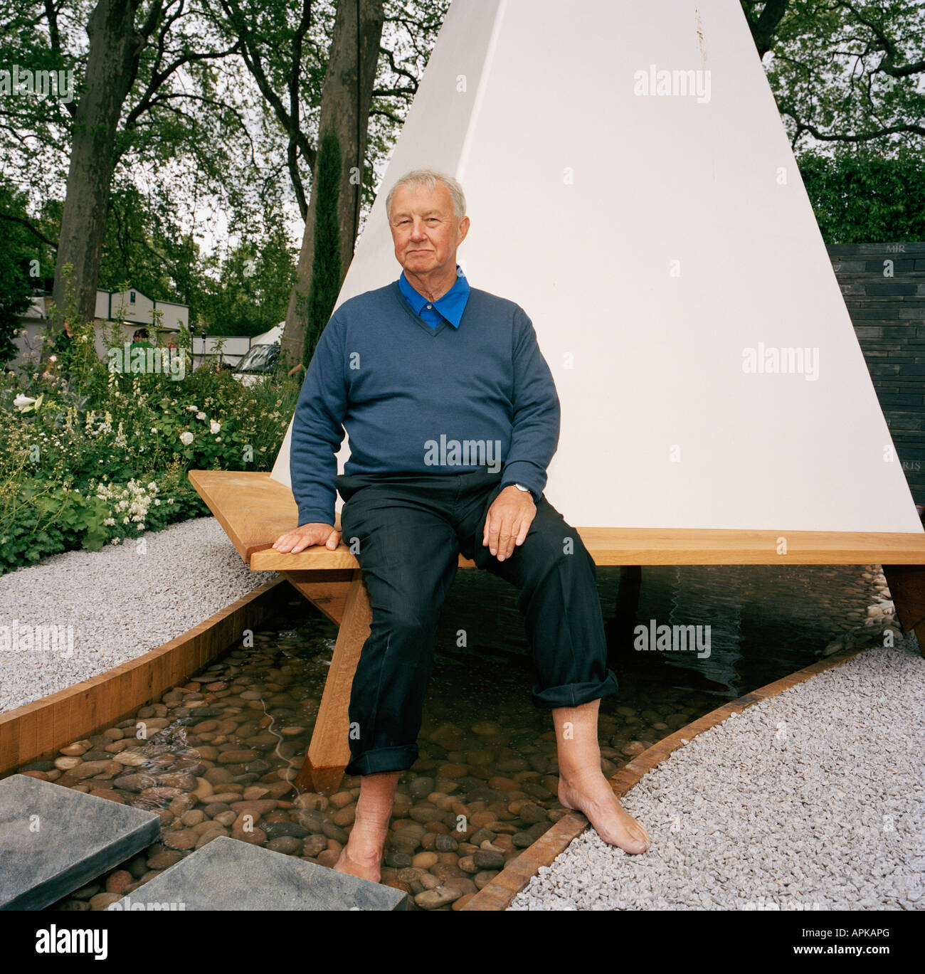 Sir Terence Conran in part of the 'Peace' garden he designed for the ...