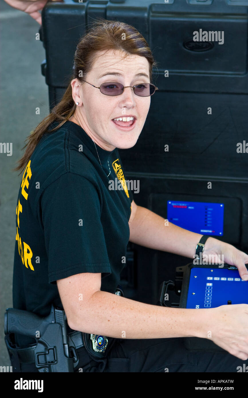 Surprised Female Police Officer Stock Photo - Alamy