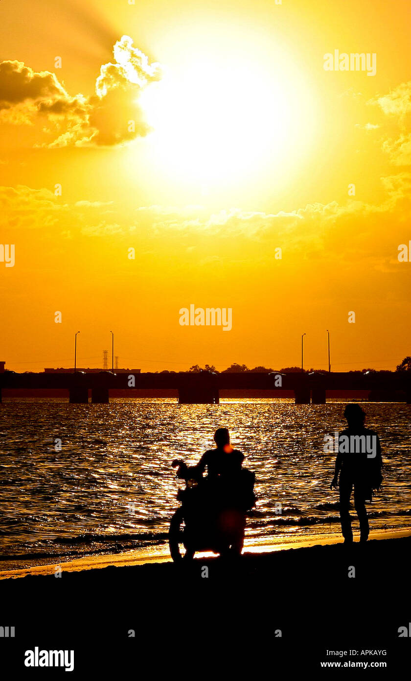 Motorbike silhouette man woman hi-res stock photography and images - Alamy