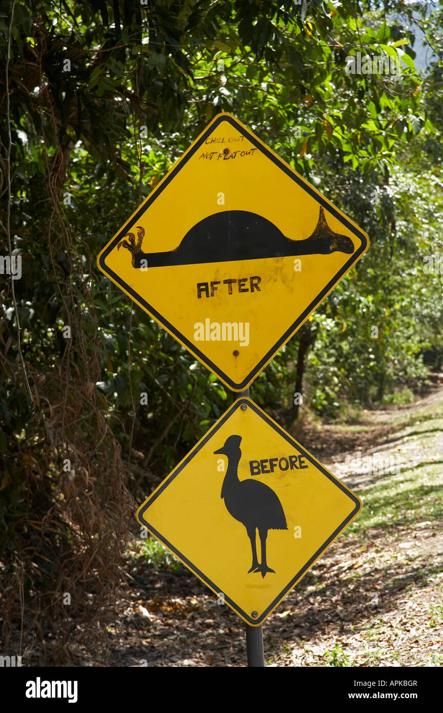 Altered Cassowary and Road Hump Signs Daintree National Park World ...