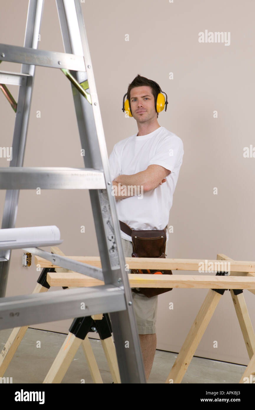 Man Wearing Hearing Protection Stock Photo - Alamy