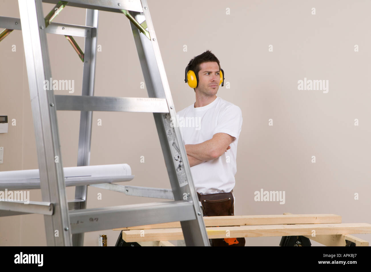 Man Wearing Hearing Protection Stock Photo - Alamy