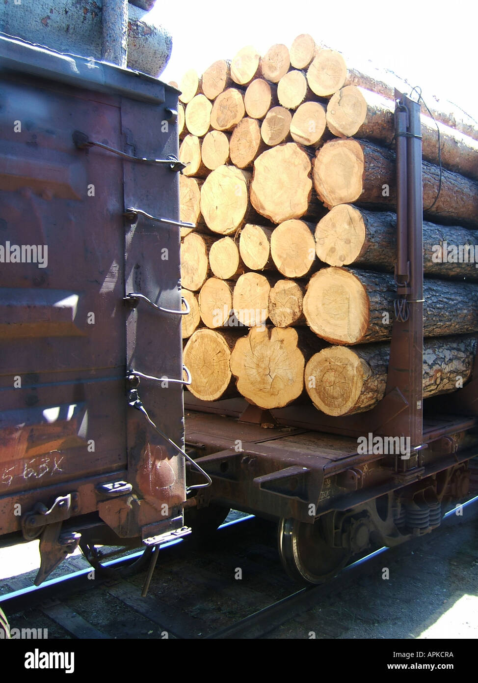 Wood being transported on the trans siberian railway hi-res stock ...