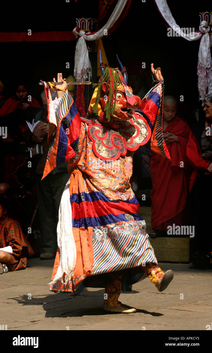 Bhutan Paro Festival Tsechu Dance of the Lord of Death his Consort ...