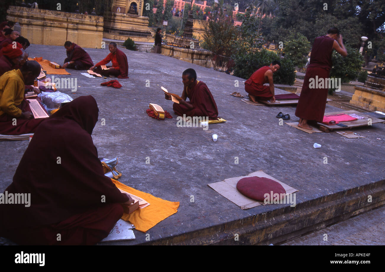 Buddhist pilgrims in Bodhgaya India Stock Photo - Alamy