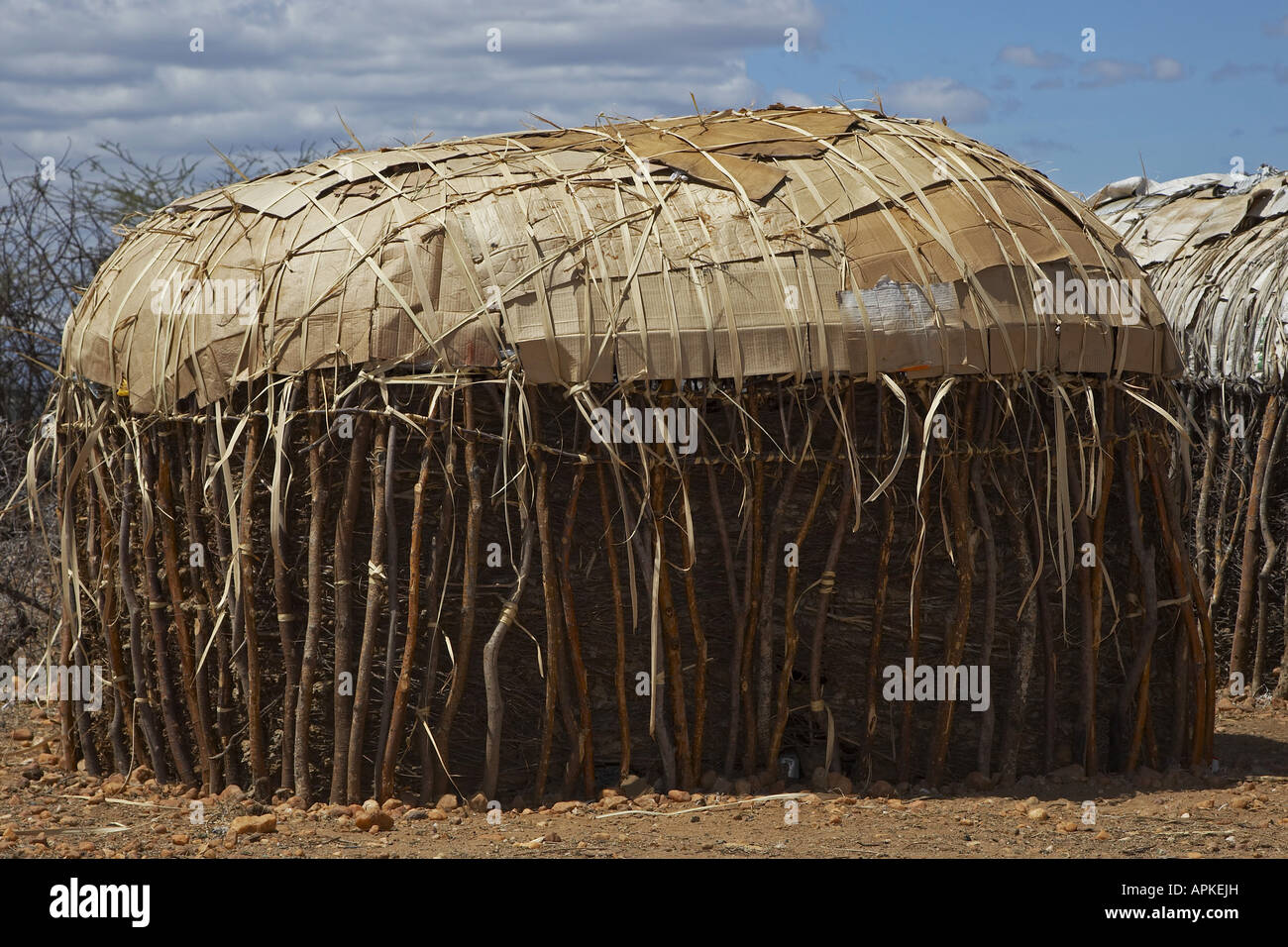 a hut at a Samburu village, Kenya, Samburu Gebiet, Isiolo Stock Photo ...