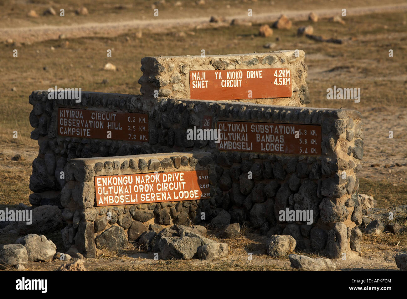 information sign, Kenya, Amboseli National Park Stock Photo - Alamy