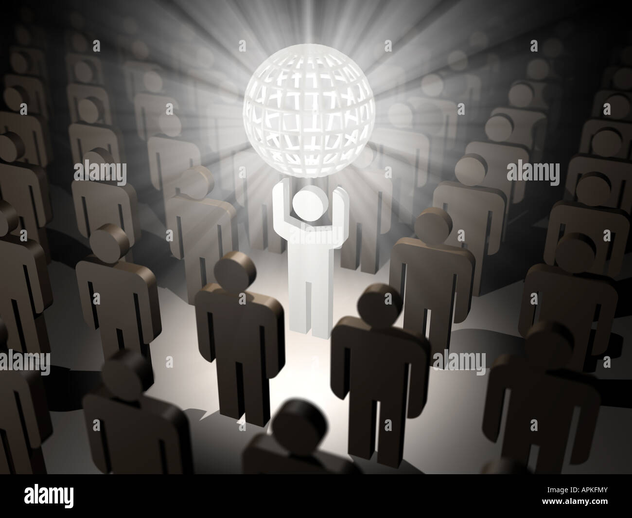 man with glowing globe Stock Photo - Alamy