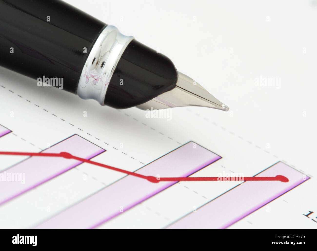 A pen on positive earning chart Stock Photo - Alamy
