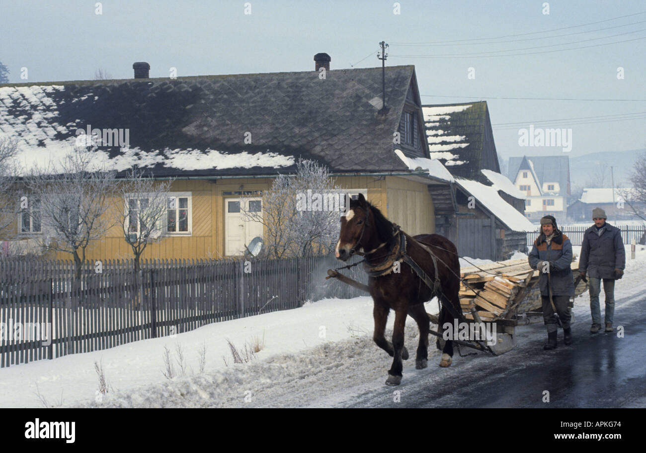 Poland Polish Farm Farms Zakopane horse cart Farm Farms Stock Photo - Alamy