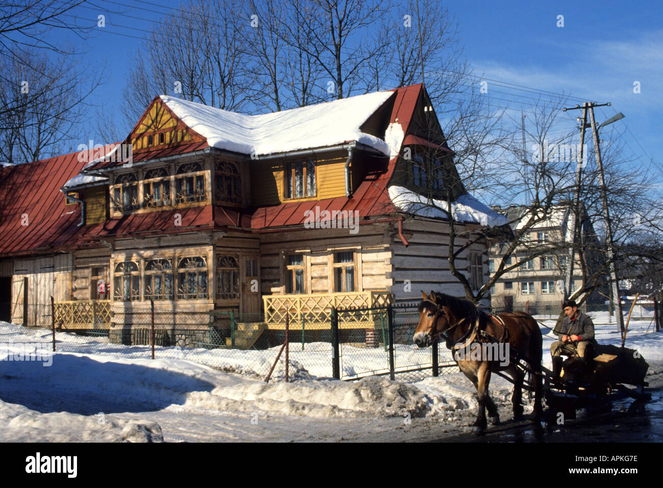 Poland Polish Farm Farms Zakopane horse cart Polish Farm Farms Stock ...