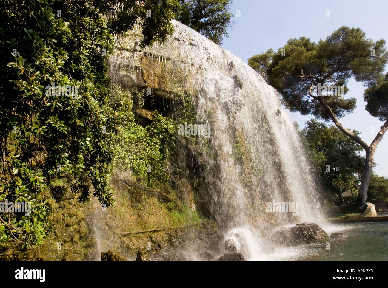 Waterfall in Parc du Chateau, NICE, Alpes Maritimes, France Stock Photo ...