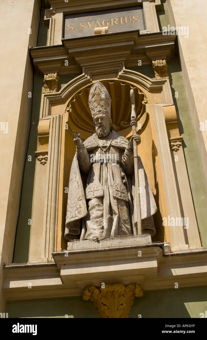 Statue of St Syagrius of Nice, detail on front Sainte Reparate ...