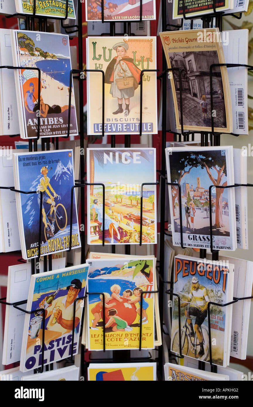 Postcards in rack in old town Nice FRANCE Stock Photo - Alamy
