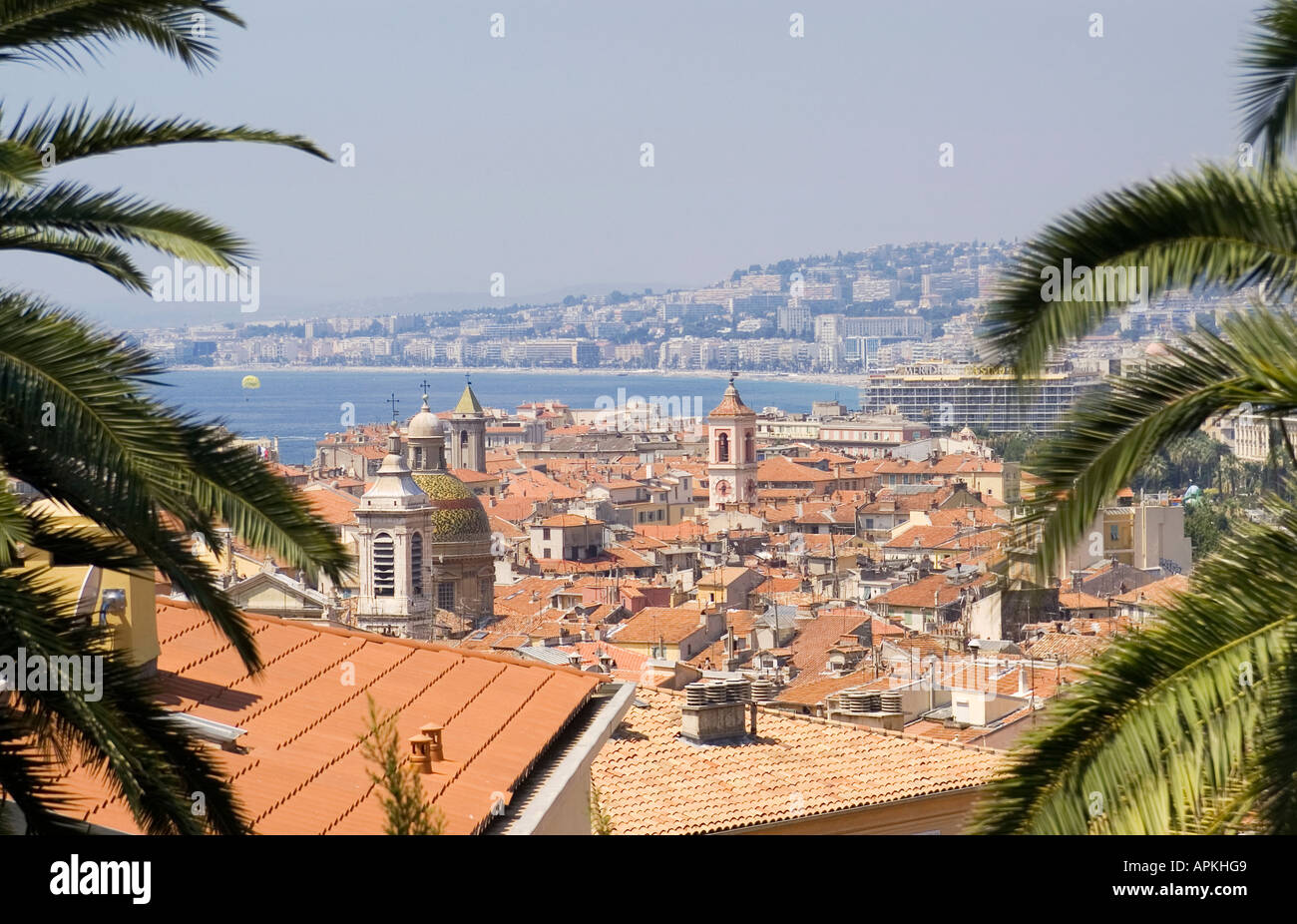 Aerial view of NICE with old town and bay FRANCE Stock Photo - Alamy