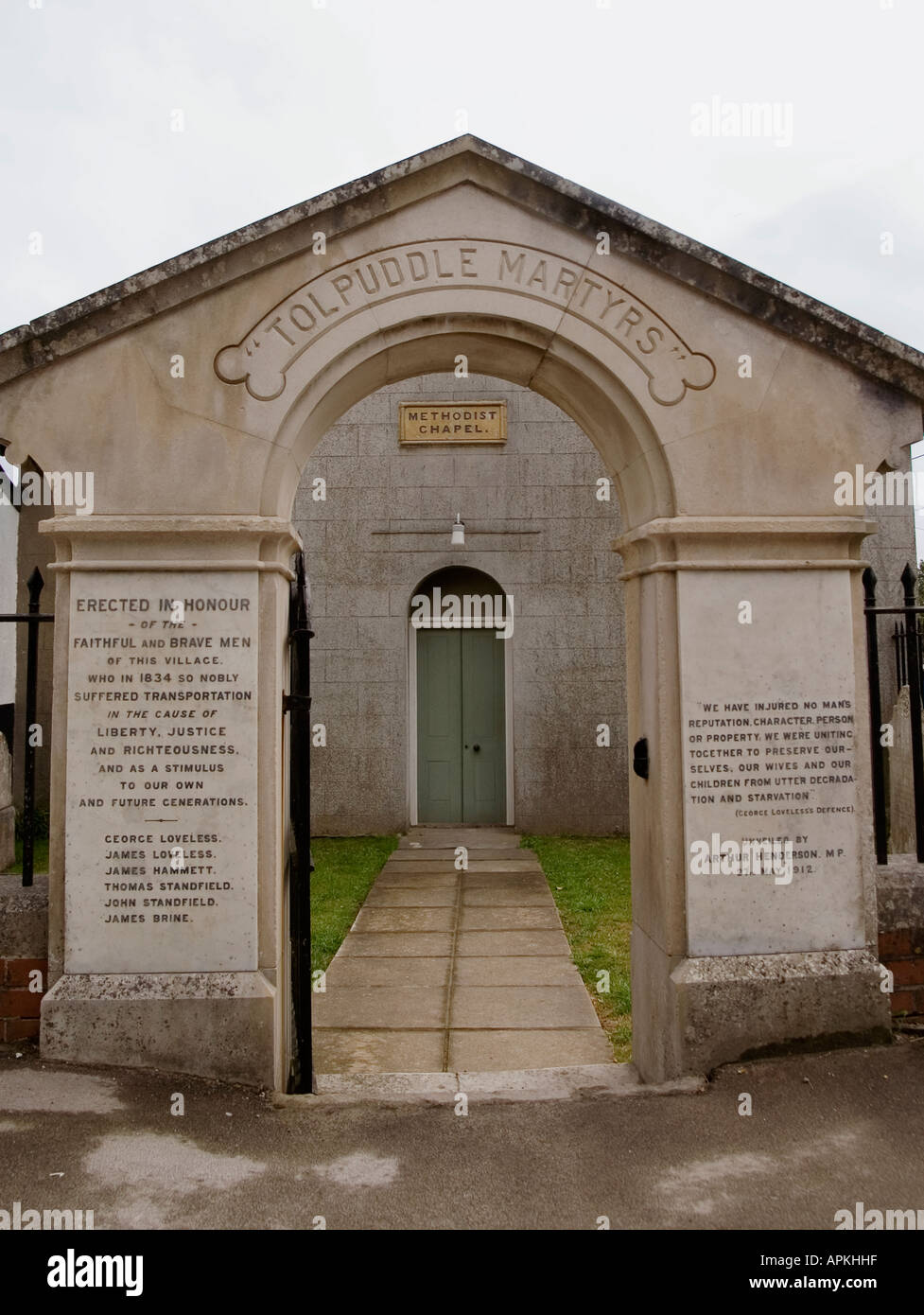 Memorial to the Tolpuddle Martyrs at church in village of Tolpuddle ...
