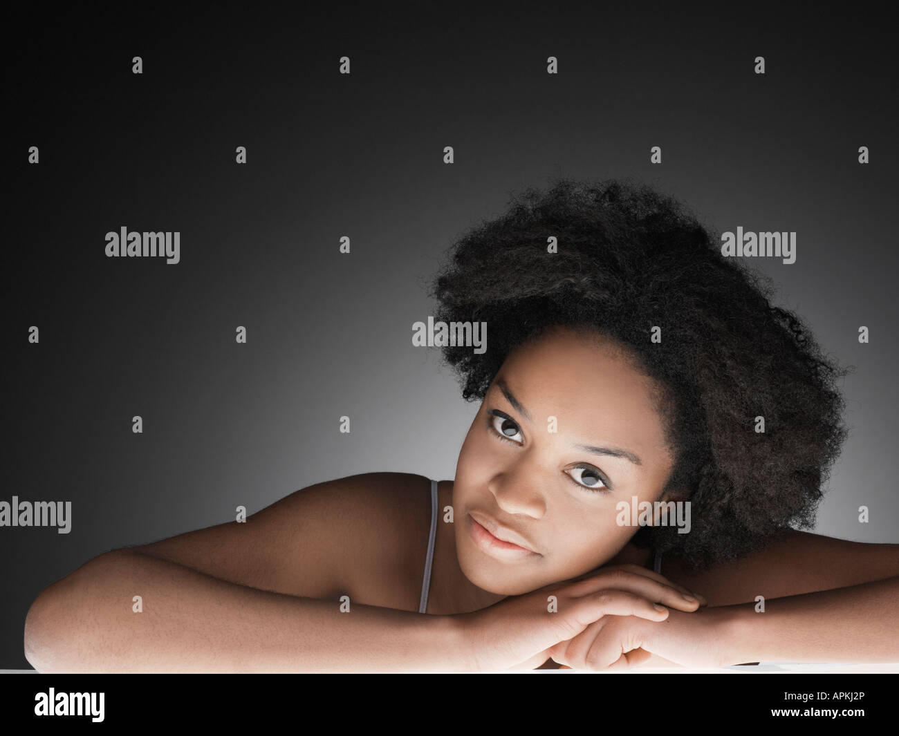 Young woman reclining (portrait Stock Photo - Alamy