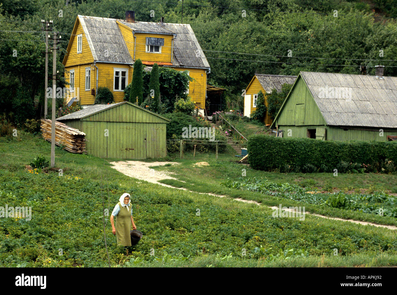Lithuania Countryside Farm Agriculture field house Stock Photo - Alamy