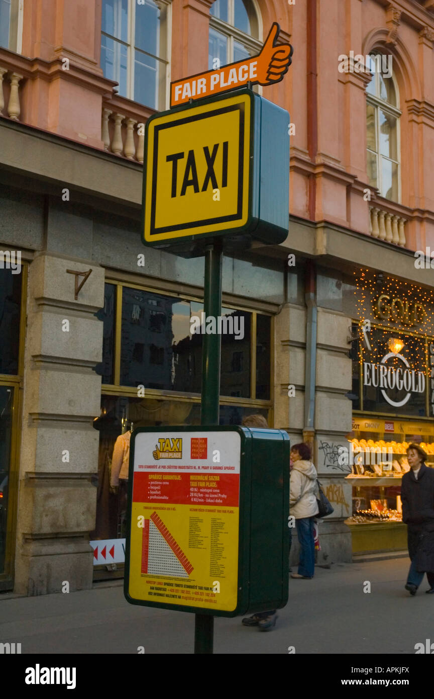 Fair Price taxi stand in central Prague Czech Republic Stock Photo - Alamy